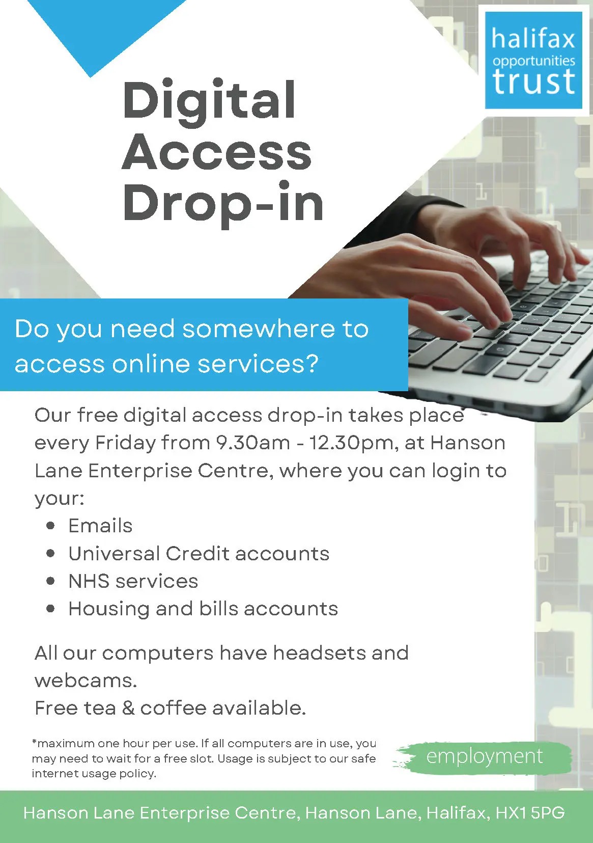 Digital Support Drop In - Halifax Opportunities Trust